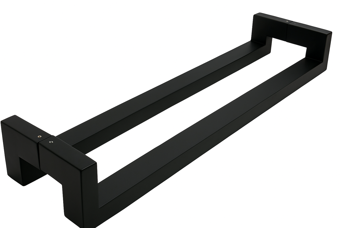 Cranked Square Pull Handles (600x38mm) - Matt Black – QIC Direct