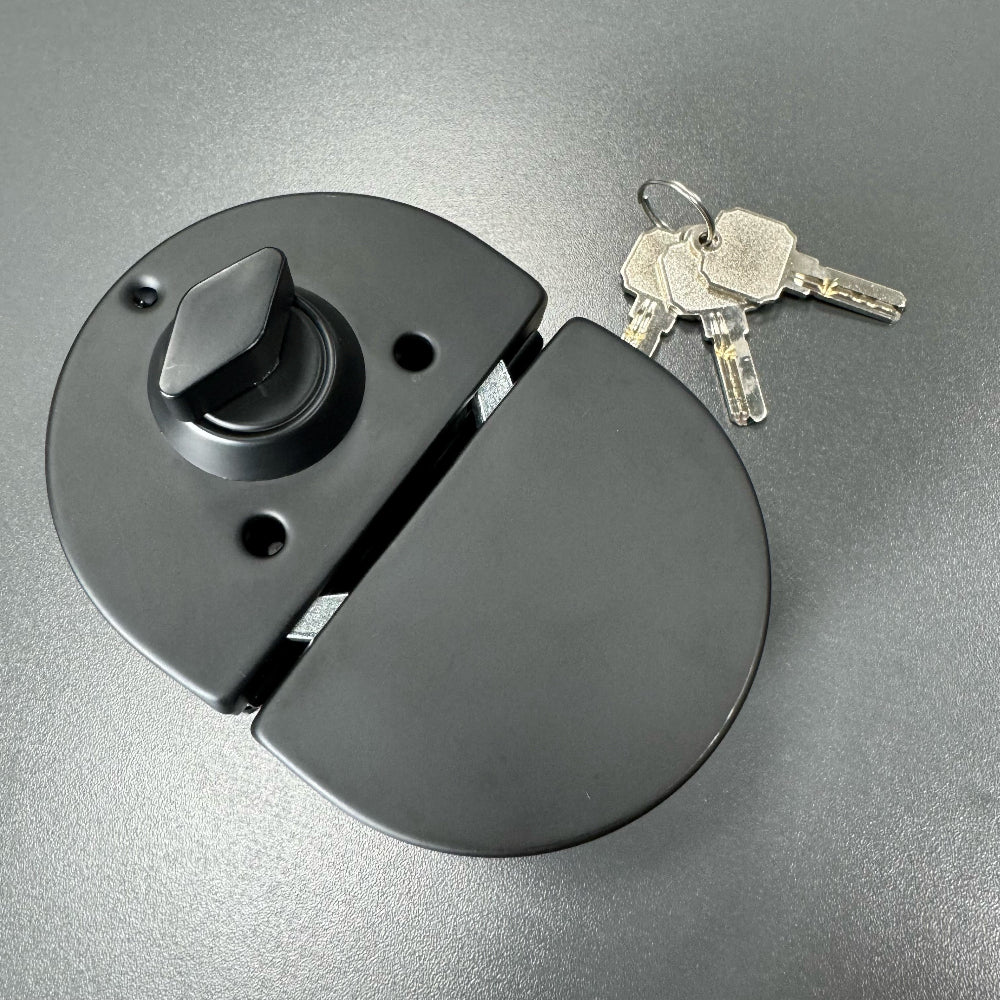 Glass to Glass Door Lock - No Drilling Required - Black – QIC Direct