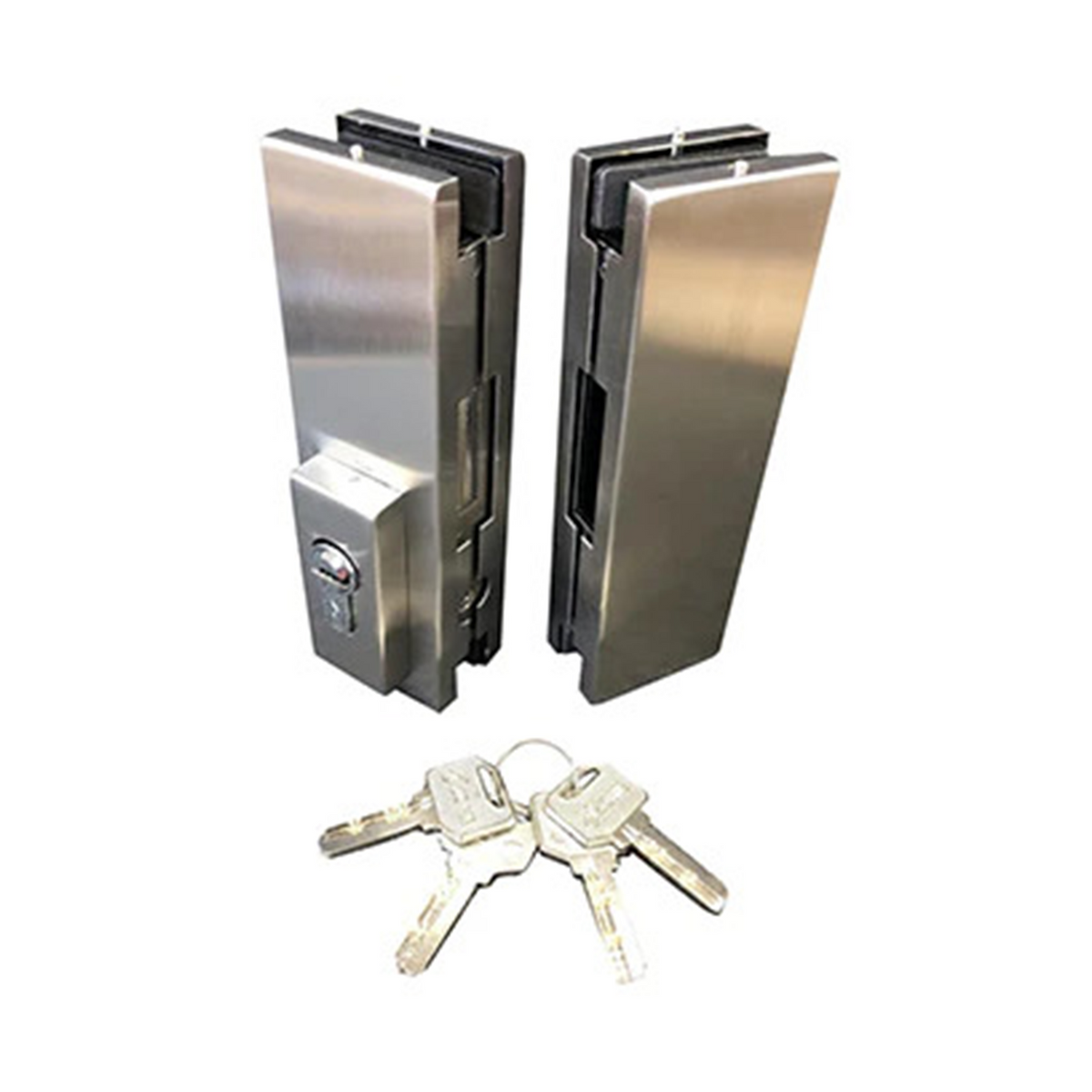 Centre Lock & Strike For Glass Door - Stainless – QIC Direct